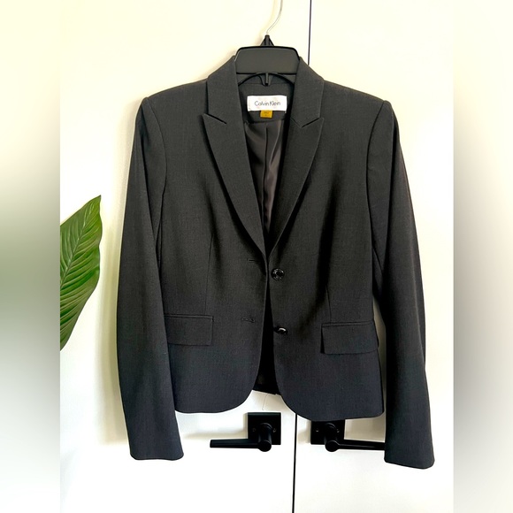 Calvin Klein | Jackets & Coats | Calvin Kline Size 2 Charcoal Grey ...